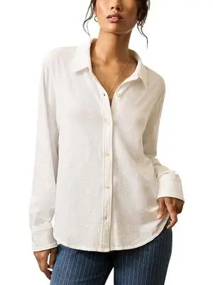 Faherty Brand Faherty Sunwashed Knit Cotton Shirt White