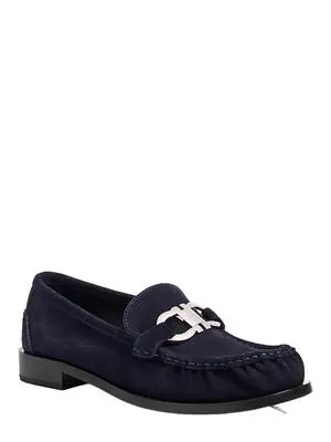 FERRAGAMO Maryan Soft Hug Gancini Loafers - Navy