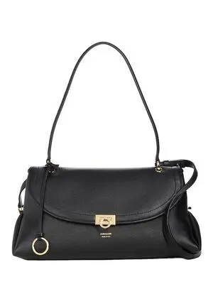 FERRAGAMO Gancini Leather Shoulder Bag - Nero