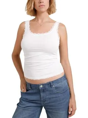 NOM MATERNITY Lacey Maternity Tank - White