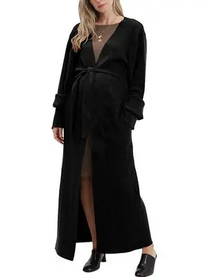NOM MATERNITY Nom Maternity Emaline Maxi Cardigan Black