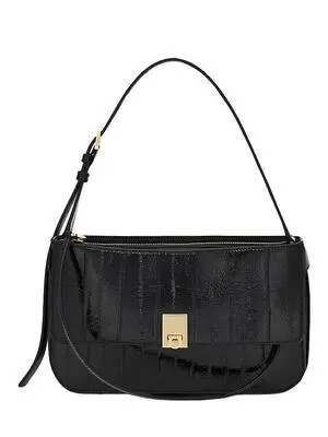 FERRAGAMO Cara Eel Leather Shoulder Bag - Black