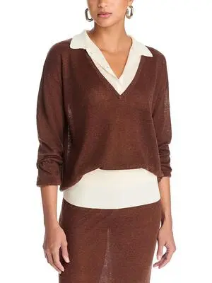AYA MUSE Eirae Linen Blend Top - Pecan