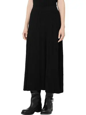 Max Mara Pleated Midi Skirt - Black