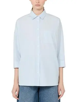 Max Mara Wkdgiralda Three Quarter Sleeve Shirt - Light Blue