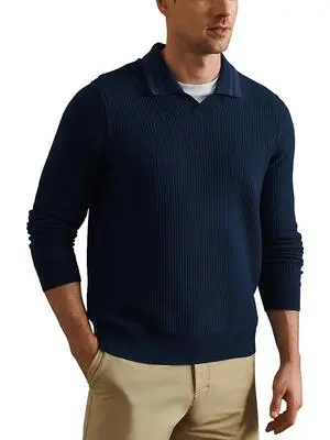 RHONE Back Nine Knit Polo Shirt - True Navy