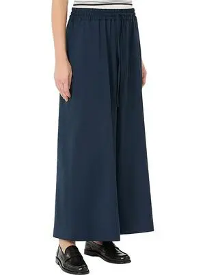 Max Mara Cropped Wool Trousers - Navy