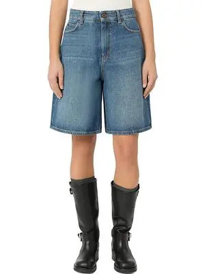 Max Mara Wkddonnola Denim Bermuda Shorts - Navy