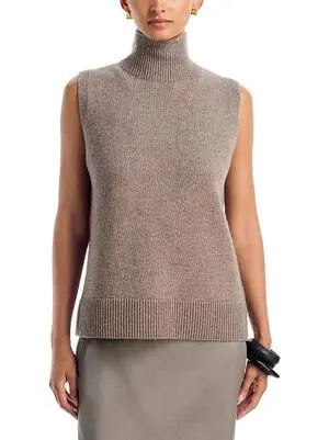 Brandon Maxwell The Bruno Wool & Cashmere Sleeveless Sweater - Truffle