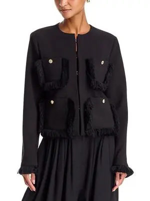 Essentiel Antwerp Kinetic Fringed Jacket - Black