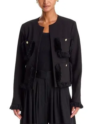 Essentiel Antwerp Kinetic Fringed Jacket - Black