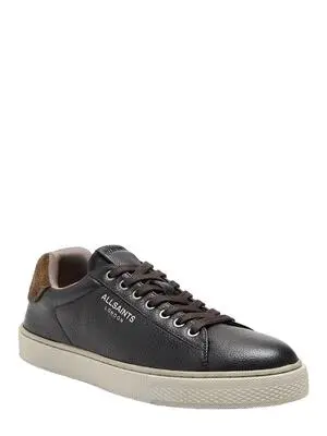ALLSAINTS Tucker Leather & Suede Low Top Sneakers - Dark Brown