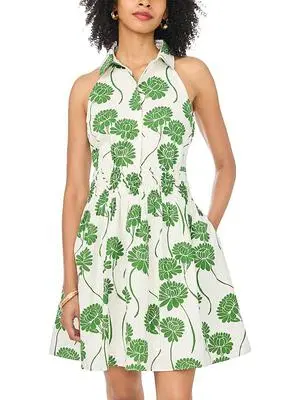1.State Smocked Waist Cotton Dress - Moss