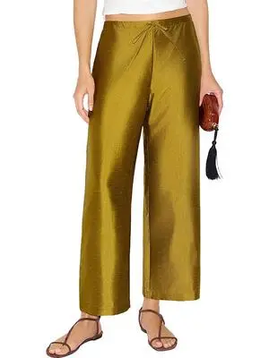 REFORMATION Olina Cropped Pants - Chartreuse