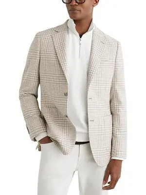REISS Bardo Cotton Wool Check Blazer