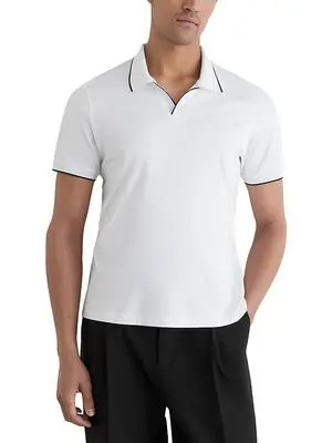 REISS Nico Airwater Cotton Polo - White