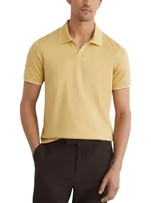 REISS Nico Airwater Cotton Polo Yellow