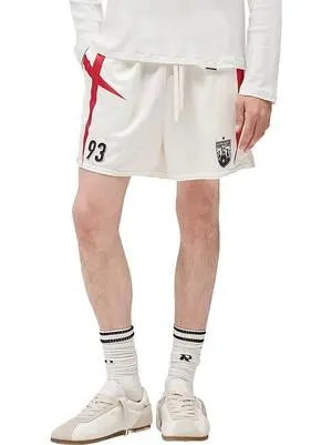 REPRESENT Printed Spike Football Shorts - Flat White