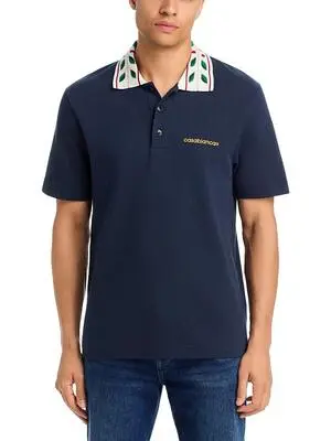 CASABLANCA Textured Pique Fabric Polo