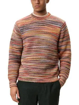 LES DEUX Space Rib Crewneck Knit Sweater - Multicolor