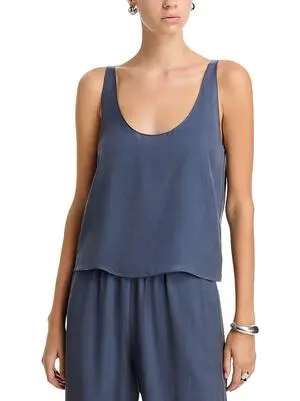 LESET Kim Scoop Tank - Denim