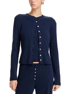 LESET Pointelle Classic Cardigan Ii - Midnight