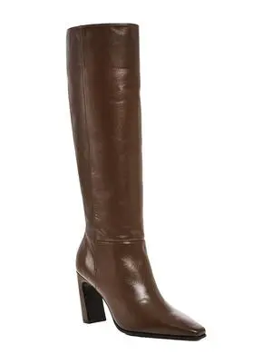 STUART WEITZMAN Stassi Croc-effect Knee-high Boots - Walnut