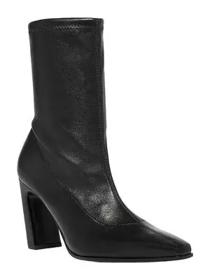 STUART WEITZMAN Stassi Stretch Leather Ankle Boots - Black