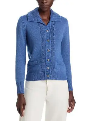 Kobi Halperin Textured Knit Button Front Sweater With Pockets - Skyline