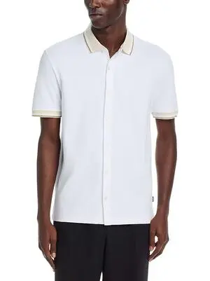 BOSS Puno Casual Cotton Button Down Shirt White