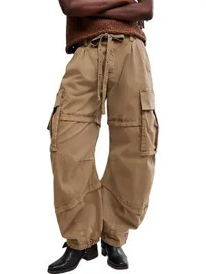 Free People Reef Curved Cargo Twill Pants - Aloe