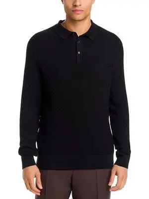 BOSS Luigi Knitwear Cotton Polo Sweater - Black
