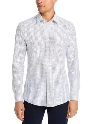 BOSS Hank Kent Collar Slim Fit Button Down Shirt Beige