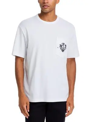 Hugo Durstee Cotton Floral Anchor Graphic Pocket T-shirt - White