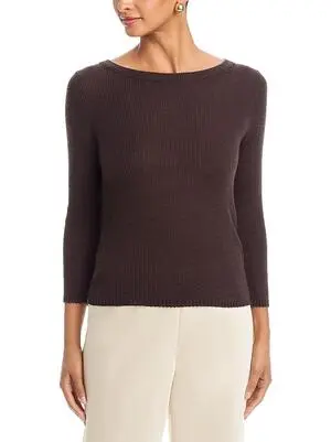 Vince Cashmere & Silk Ribbed Top - Iron