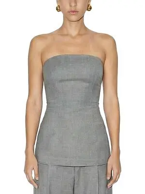 Ronny Kobo Nessa Strapless Top - Light Grey