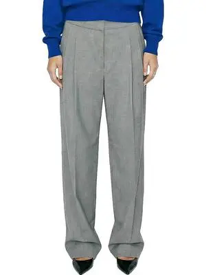 Ronny Kobo Hayes High Rise Wide Leg Pants - Light Grey
