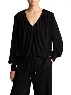 Vince Long Sleeve V-neck Blouse - Black