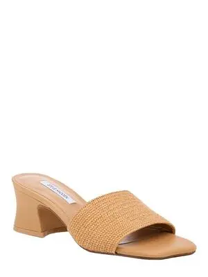 Steve Madden Frolic Mule Sandals - Tan Raffia