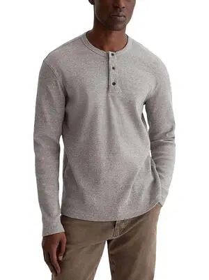 Ag Bryce Long Sleeve Henley - Heather Grey