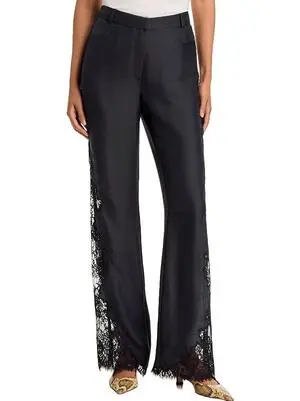 TOCCIN Priya Lace Inset Flare Pants - Jet/jet