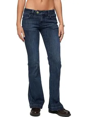 EDIKTED Roccio Low Rise Bootcut Jeans - Blue