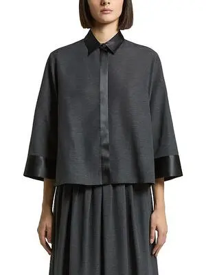 Peserico Lyocell Organza Shirt With Semi Gloss Finish - Eclipse Gray