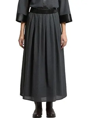 Peserico Pleated Skirt In Lyocell Organza - Eclipse Gray