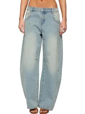 EDIKTED Ilara Barrel Jeans - Light-blue