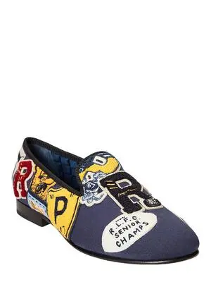 Polo Ralph Lauren Paxton Logo Patch Canvas Slippers - Navy Multi