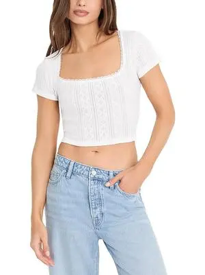 GOOD AMERICAN Good American Pointelle Square Neck Top