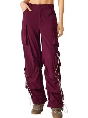 Steve Madden Jacey Cargo Pants With Drawstring Hem - Deep Fig