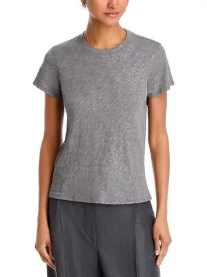 ATM Anthony Thomas Melillo Slub Schoolboy Tee With Foil - Haze/silver