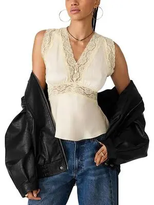 STEVE MADDEN Steve Madden Elinor Sleeveless Lace Trim Top